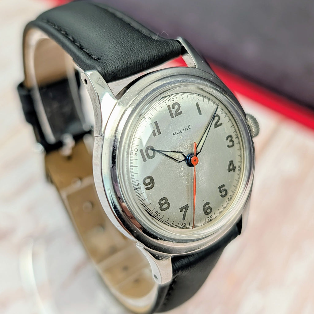 Moline Military Watch 15 Jewels Wittnauer Movement Swiss WWII Wristwat ...