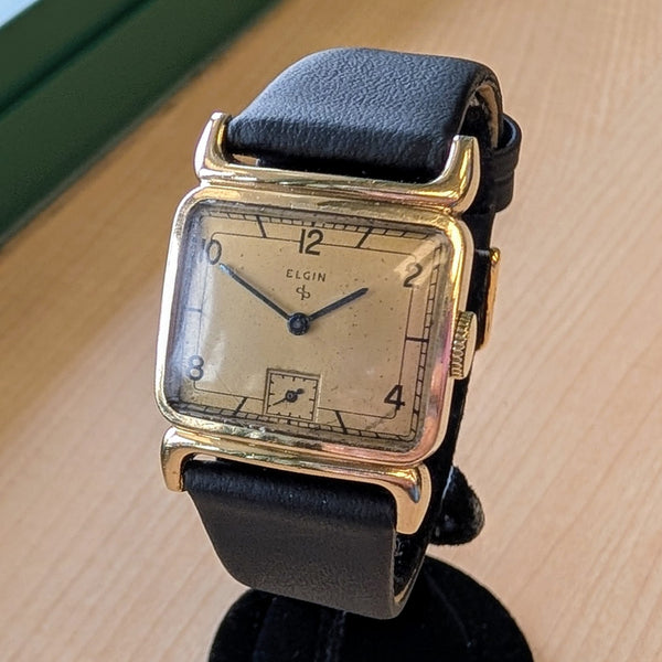 1947 Elgin DuraPower Square Watch Grade 554 Small Seconds 10K GF ...