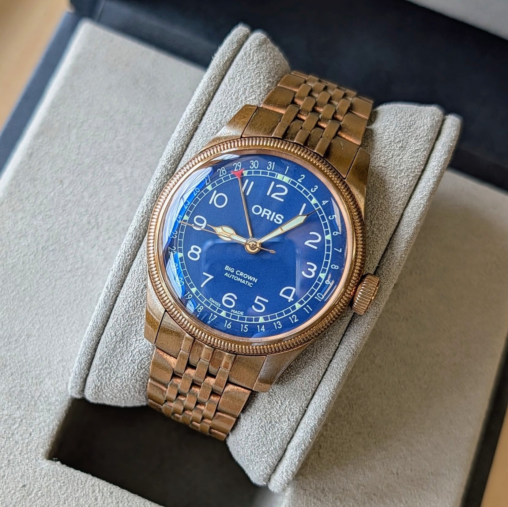 Oris Big Crown Automatic Watch 40mm Bronze Pointer Date Wristwatch - B ...