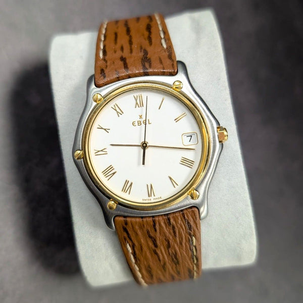 EBEL Sport Classic Watch 1187141 34.4mm Swiss 18K Bezel Original Strap ...